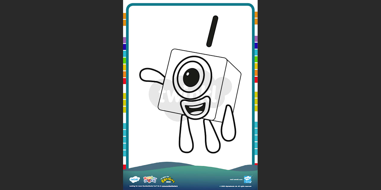 numberblock 4 colouring