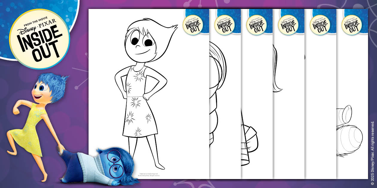 Inside Out Colouring Sheets | Disney | Twinkl (teacher made)
