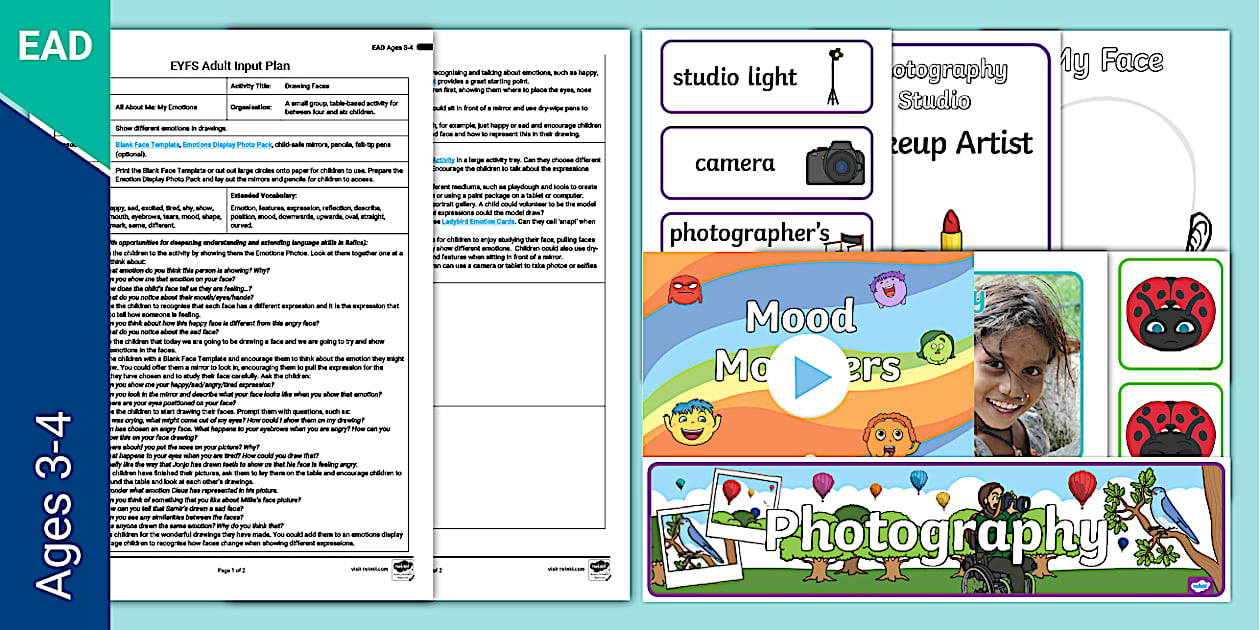 EYFS Drawing Faces Adult Input Plan and Resource Pack