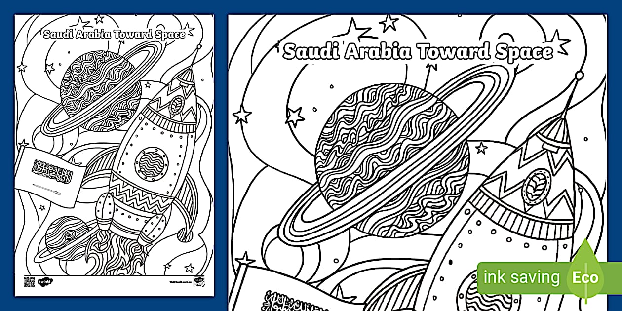 Saudi Arabia Toward Space - Mindfulness Colouring - Twinkl
