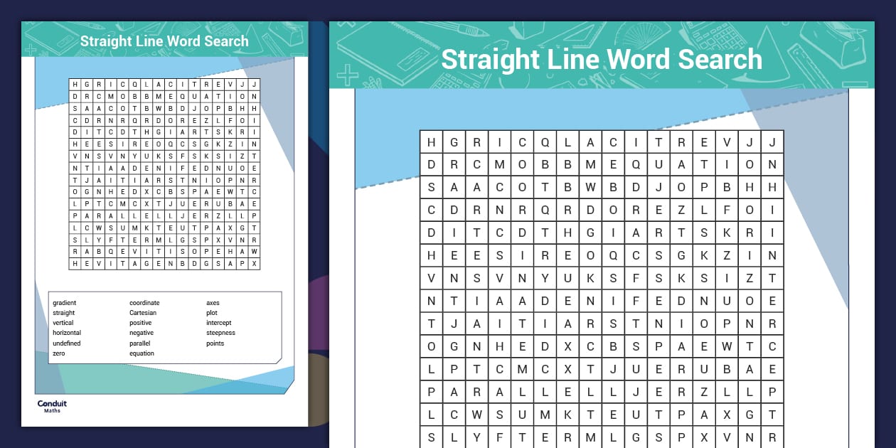 Straight Line Word Search (teacher made) - Twinkl