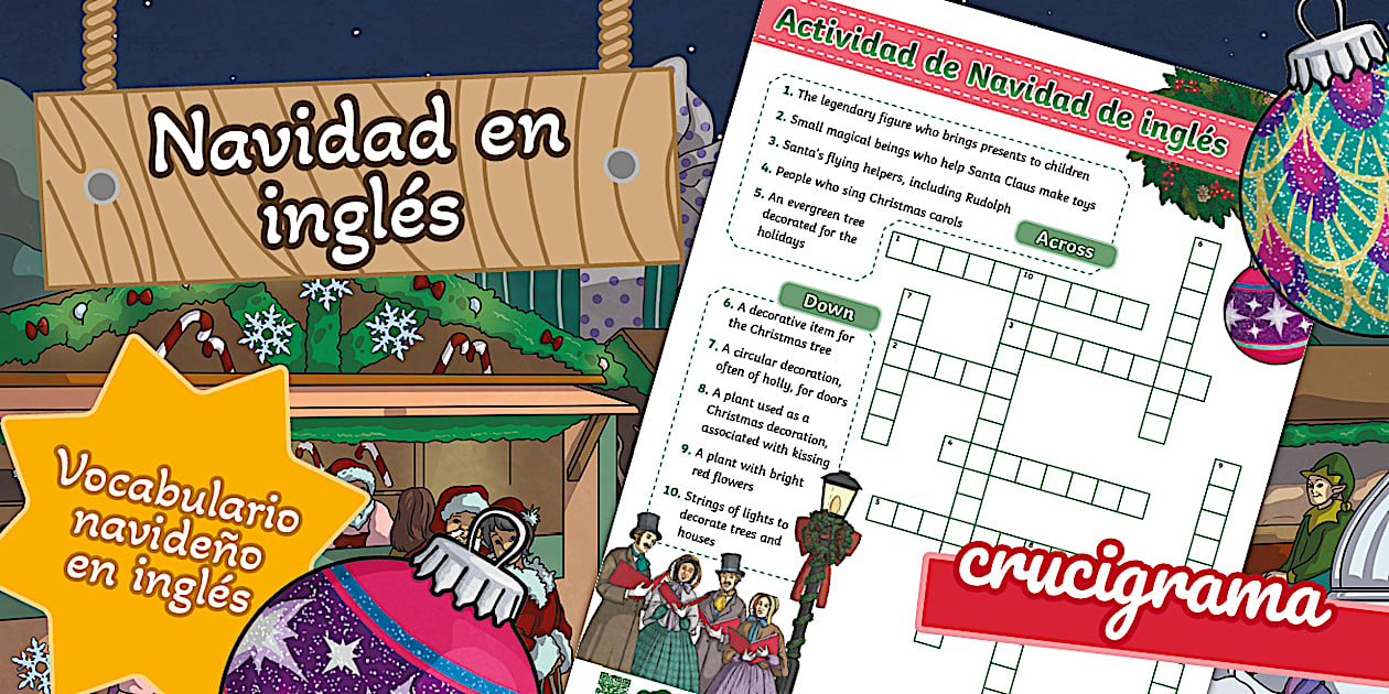 Crucigrama: Actividad de Navidad en inglés