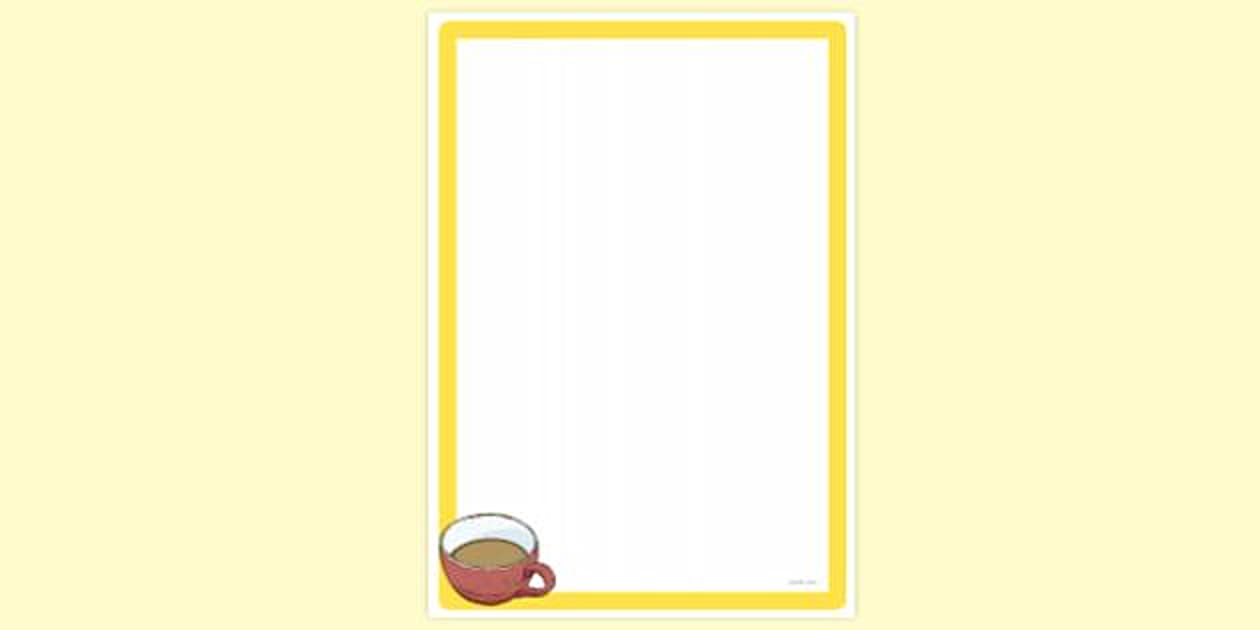 Simple Blank Coffee Cup Page Border | Page Borders | Twinkl