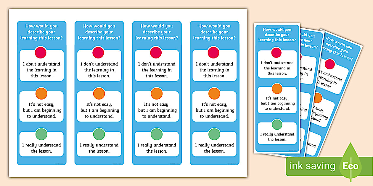 Traffic Light Self-Assessment Strips (teacher made) - Twinkl