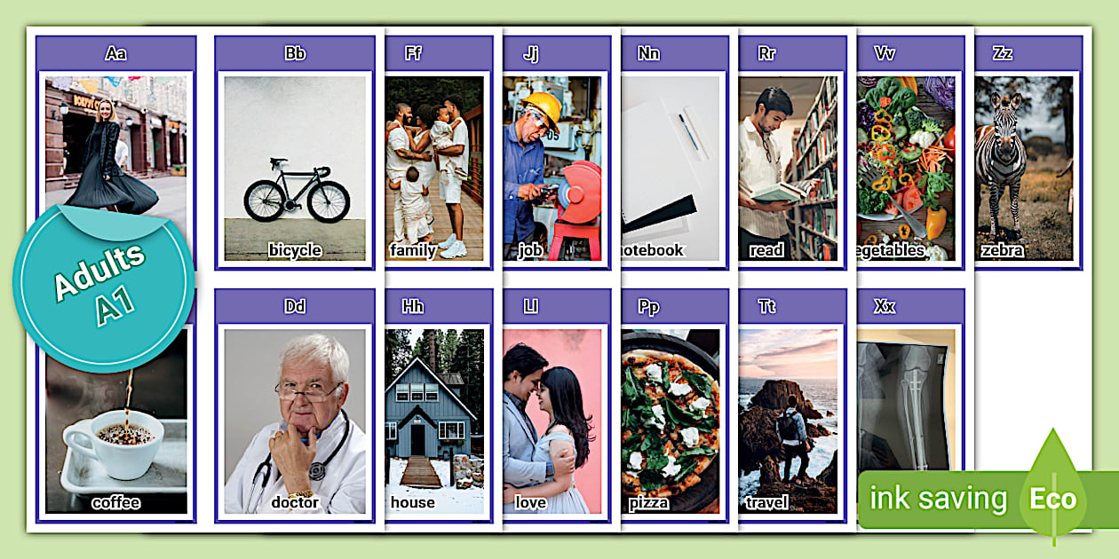 A-Z Flashcards for Adult ESL Learners [A1] (teacher made)