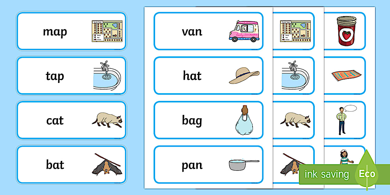 CVC (a) Word Cards (teacher made) - Twinkl