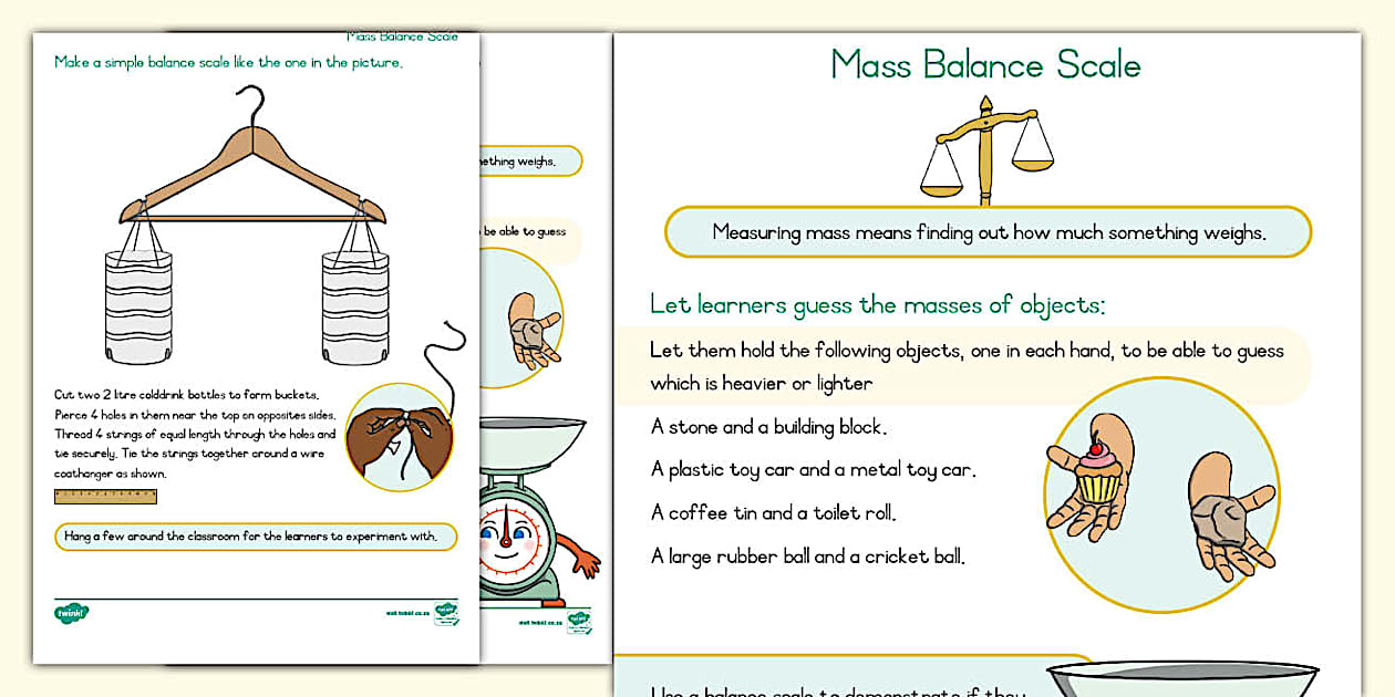 Grade R Maths - Worksheet: A Simple Balance Scale