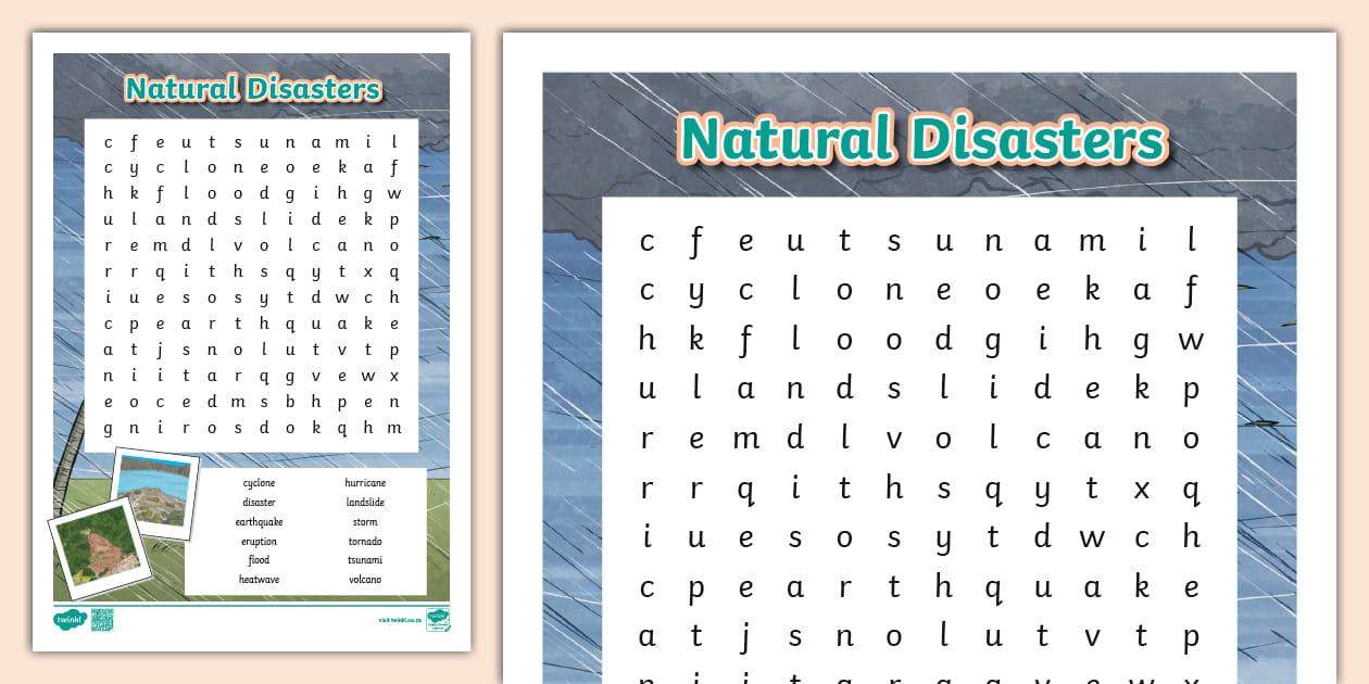 Natural Disasters Word Search (teacher made) - Twinkl
