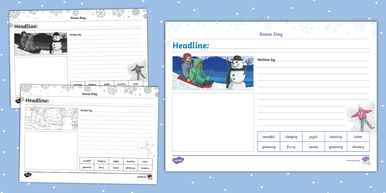 * NEW * KS2 Snow Day Recount Newspaper Writing Template