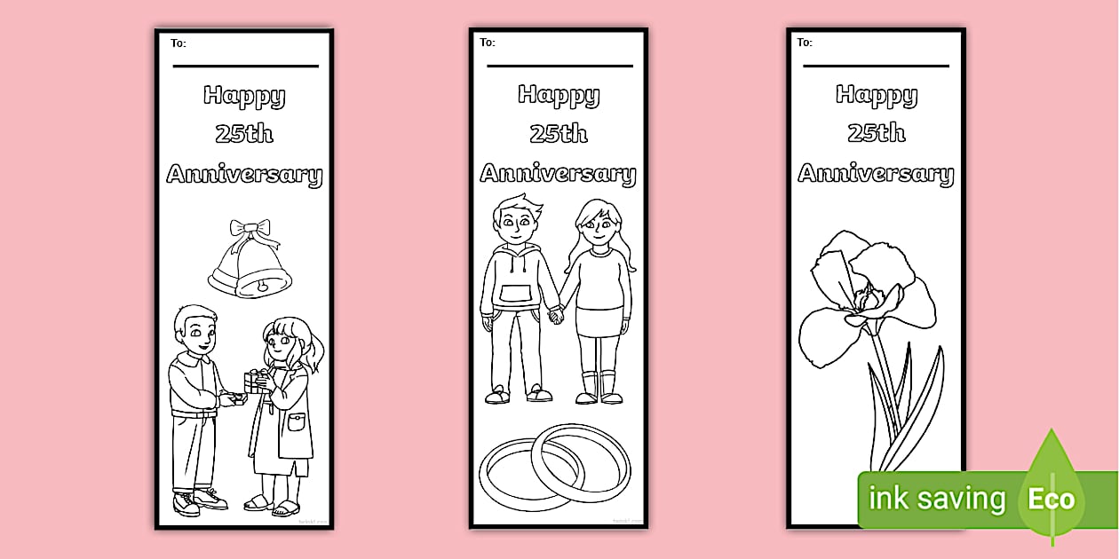 25th Anniversary Bookmarks - Primary Resources - Twinkl