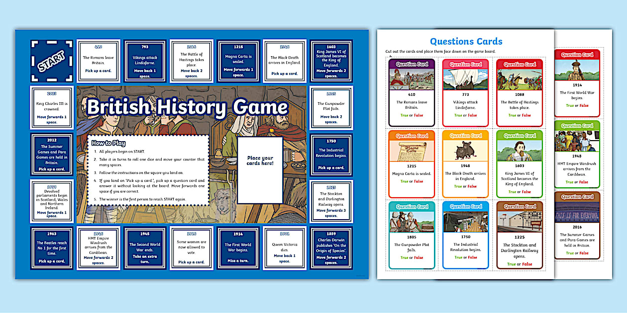 British History Board Game - Twinkl - KS2 (teacher made)