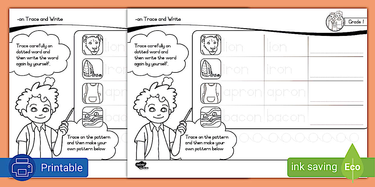 Grade 1 -on Trace and Write (teacher made) - Twinkl