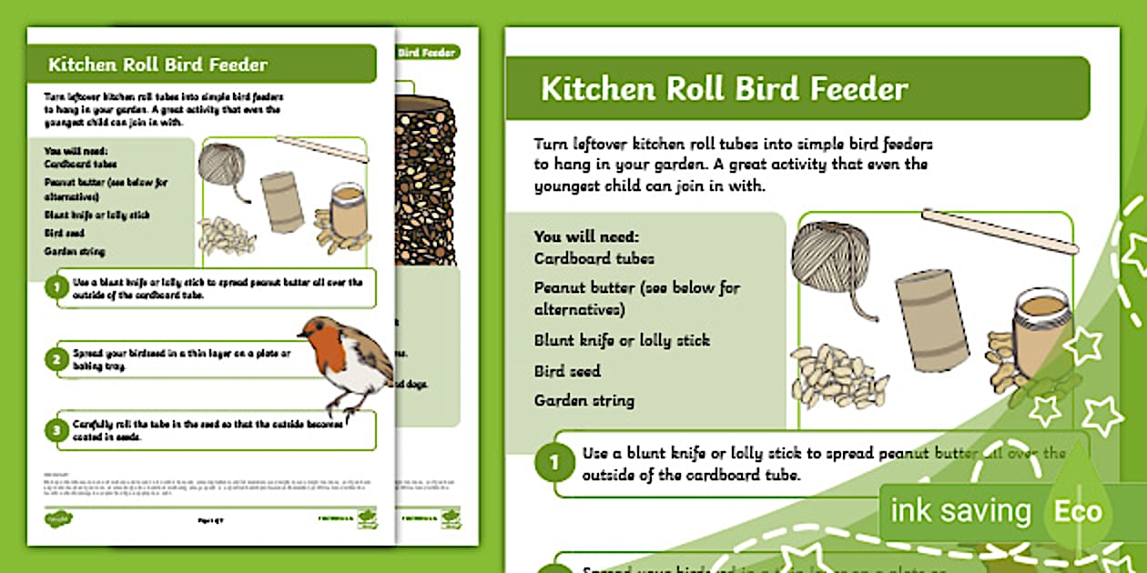 Cardboard Kitchen Roll Feeder Craft Instructions - Twinkl