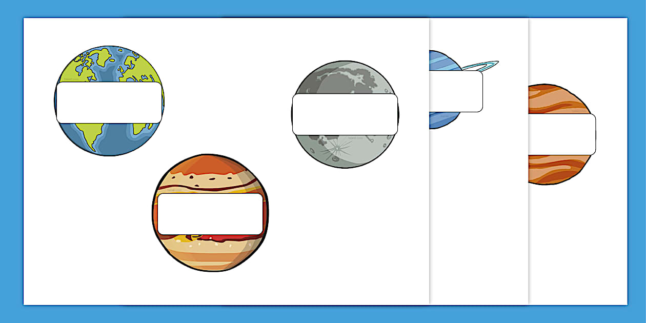 Editable Self-Registration Labels (The Planets) - Twinkl