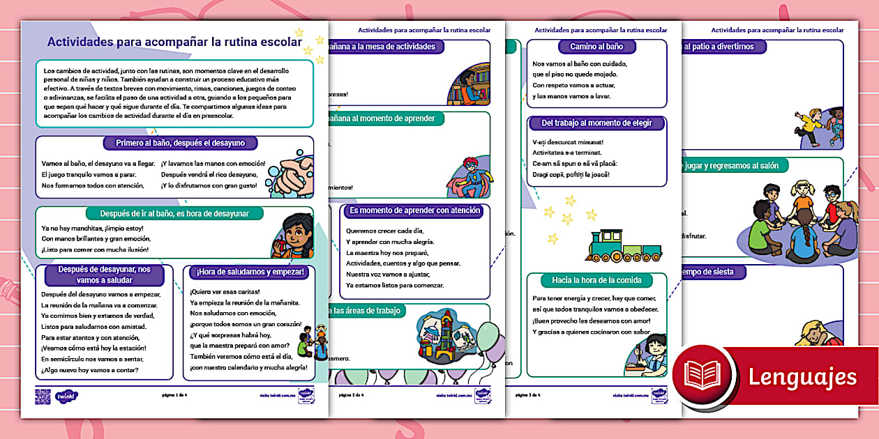 Canciones para rutinas en preescolar (teacher made) - Twinkl