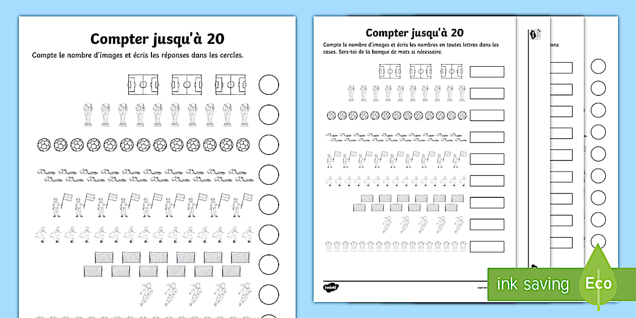 Feuille d'activités : Compter jusqu'à 20 (teacher made)