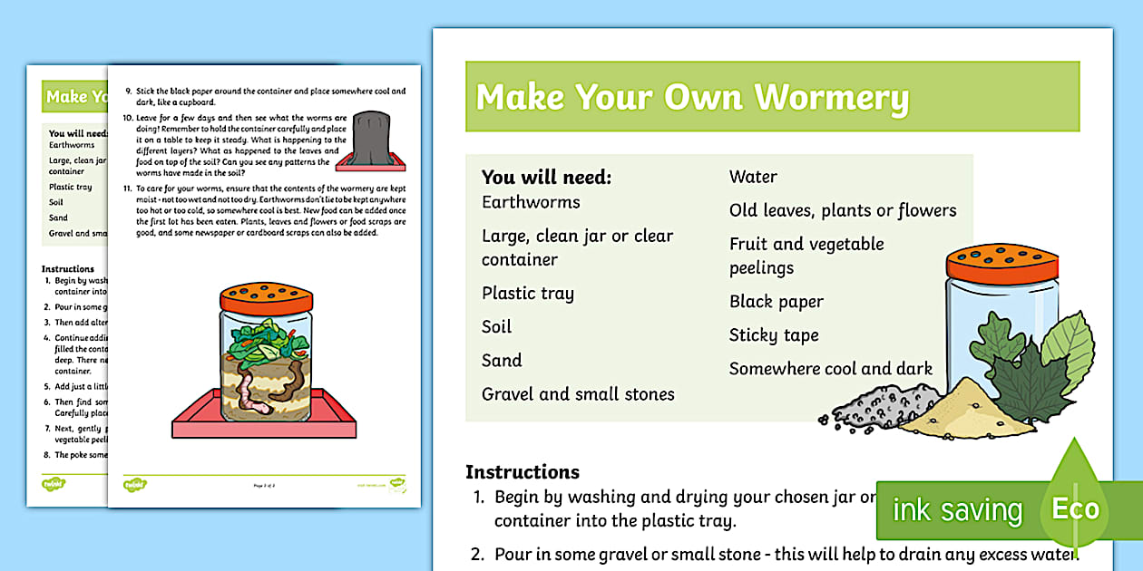 Make Your Own Wormery Outdoor Activity (teacher made)