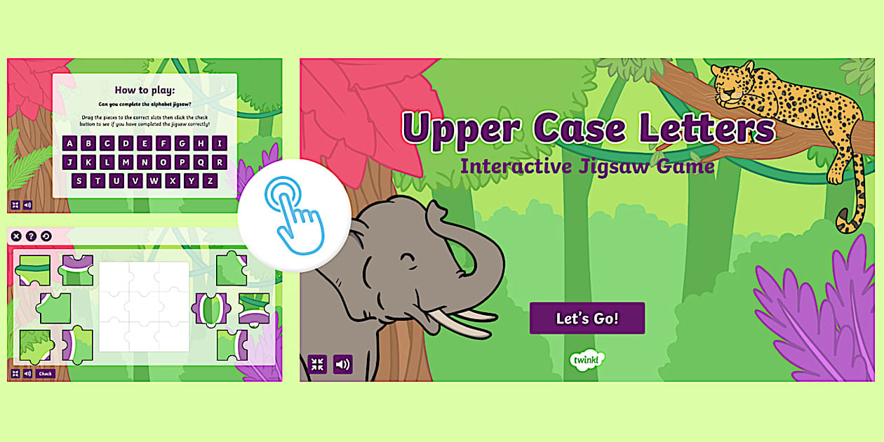 Upper Case Letters Jigsaw Game | Twinkl Go! (teacher made)