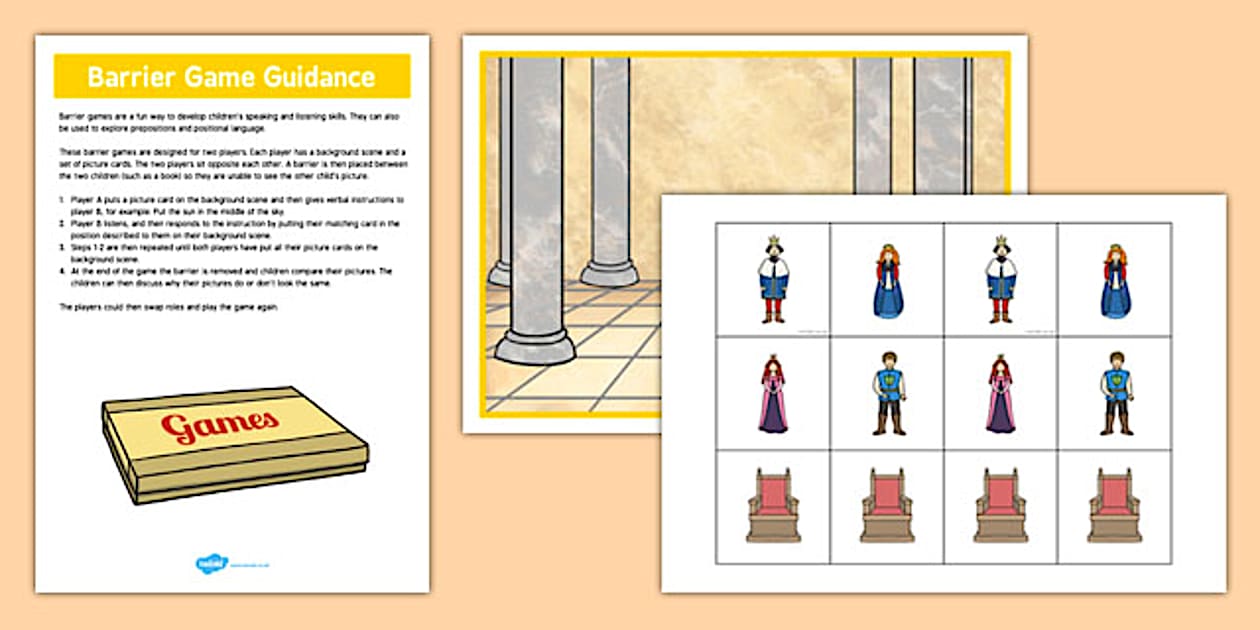 Black and White Royal Palace Barrier Game (teacher made)