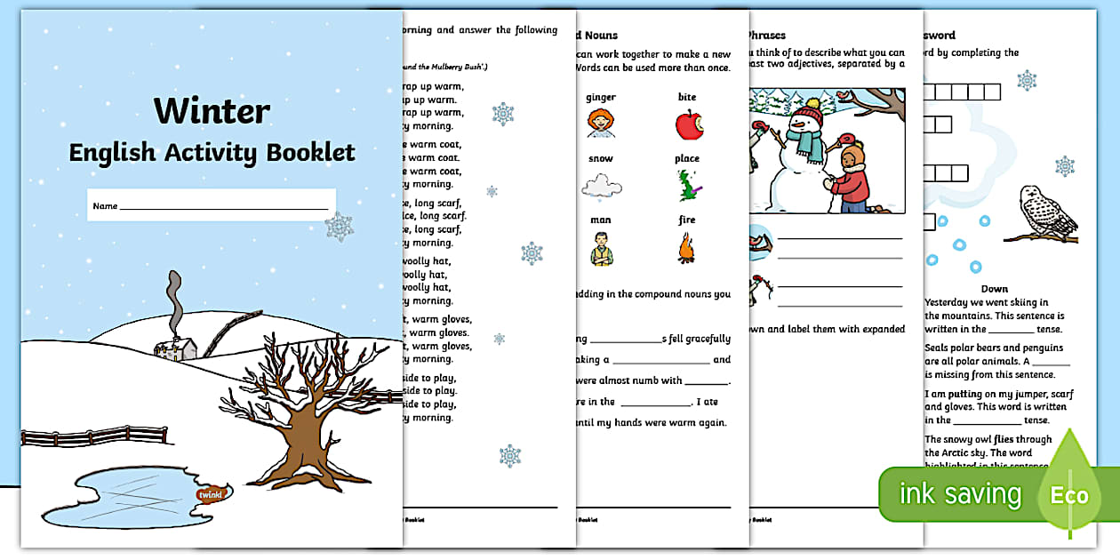 Year 2 Activity Booklet - English - Winter Theme - Twinkl