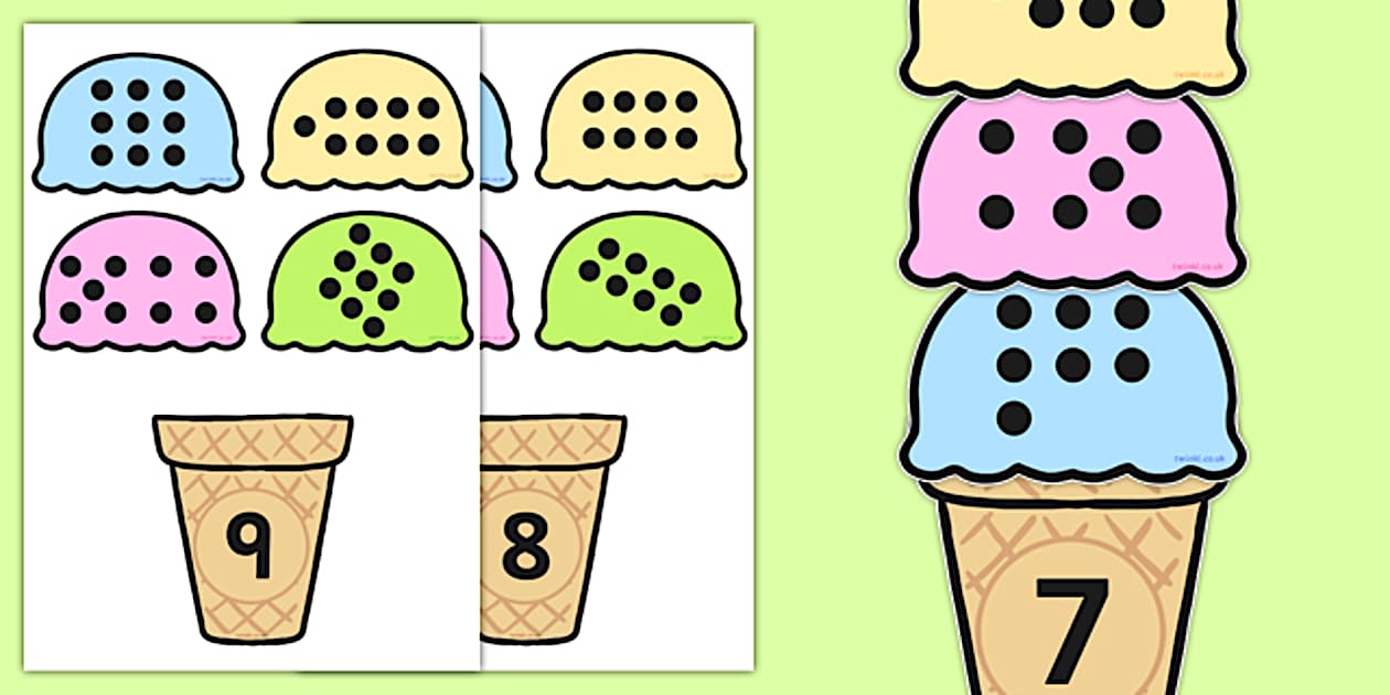 Subitising Ice Cream Matching Activity 1-9 (teacher made)