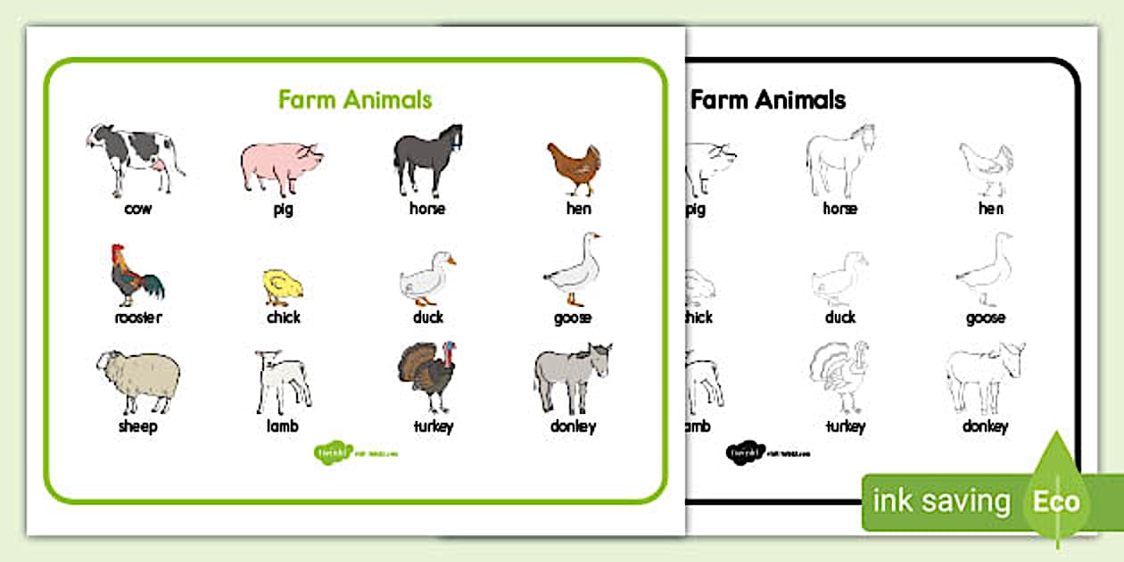 Farm Animals Word Mat - Habitat Resources (teacher made)