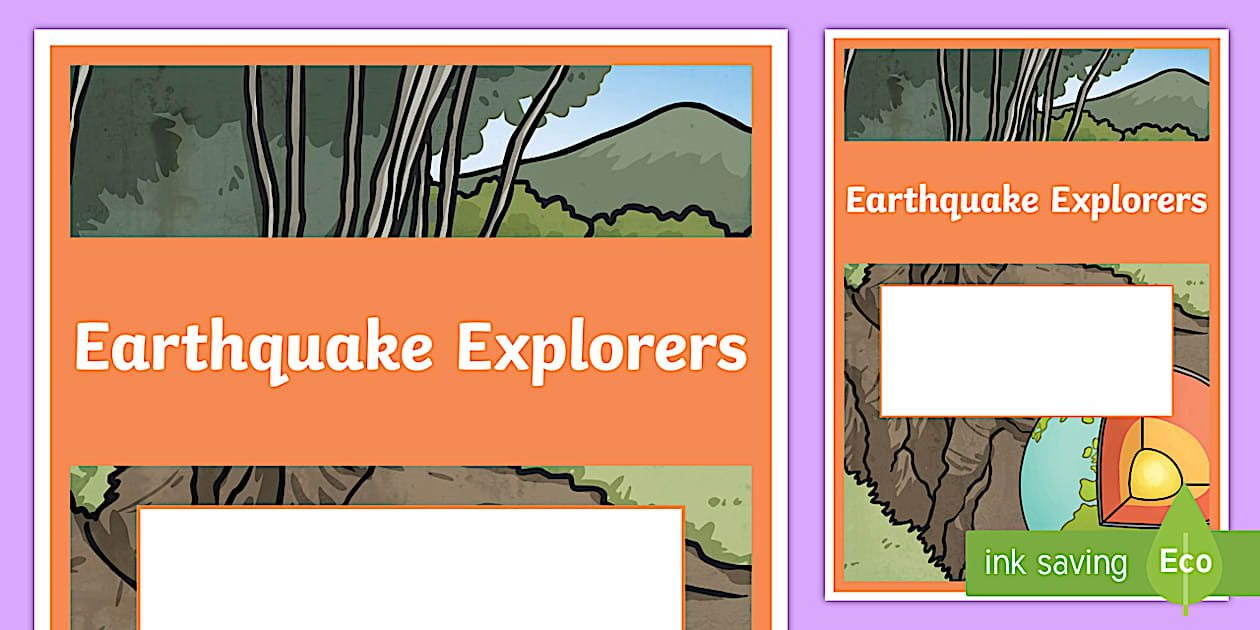 Earthquake Explorers Year 6 Earth and Space Sciences Editable Book Cover
