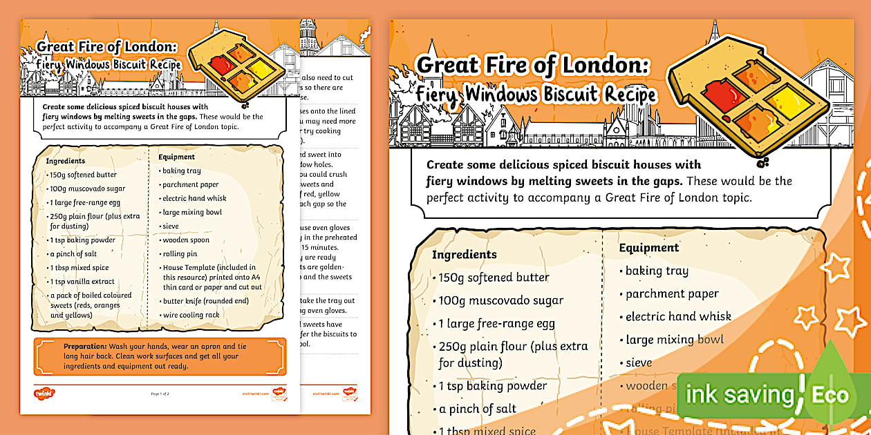 Great Fire of London: Fiery Windows Biscuit Recipe (Ages 5 - 7)
