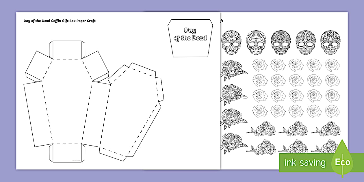 Day of the Dead Paper Coffin Box Template | Twinkl USA