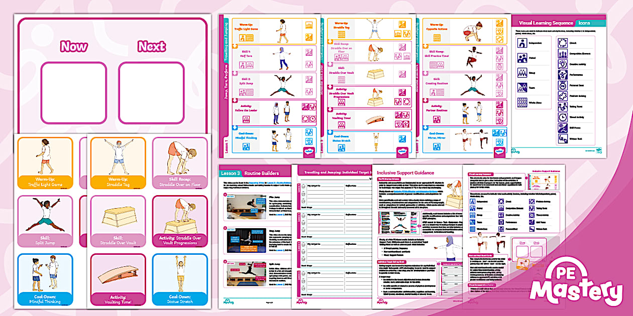 Gymnastics Travelling and Jumping Support Pack - Twinkl