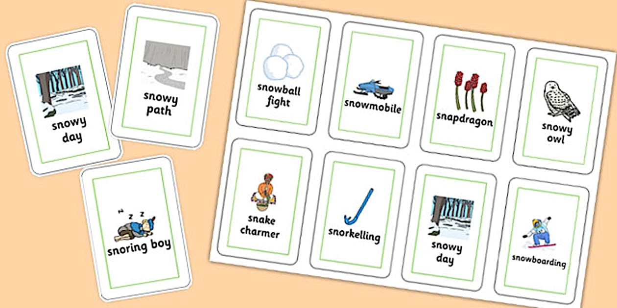 Dyslexic Three Syllable 'SN' Playing Cards (teacher made)