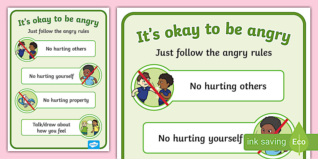 Editable It's Okay To Be Angry Visual Support - Twinkl