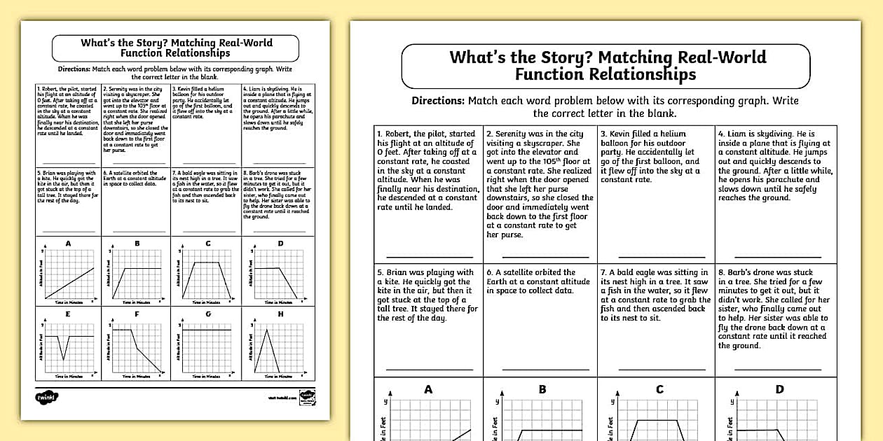 Function Relation Worksheet | Maths | Twinkl USA - Twinkl