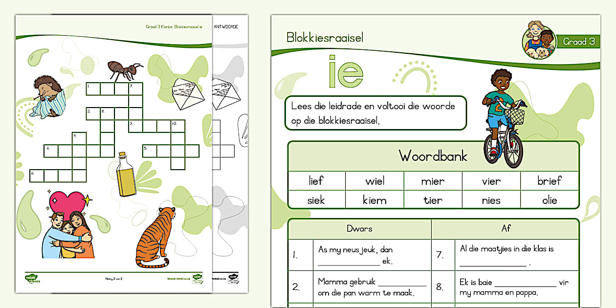 Graad 3 Klanke Blokkiesraaisel - ie (teacher made) - Twinkl