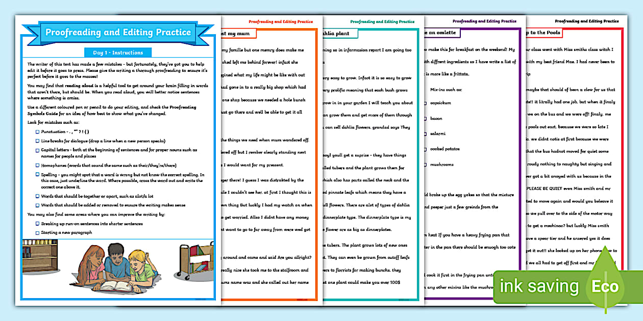 Level 3 Editing and Proodreading Practice (teacher made)