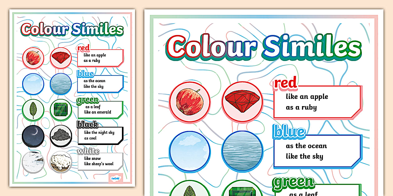 Colour Similes Display Poster (Teacher-Made) - Twinkl