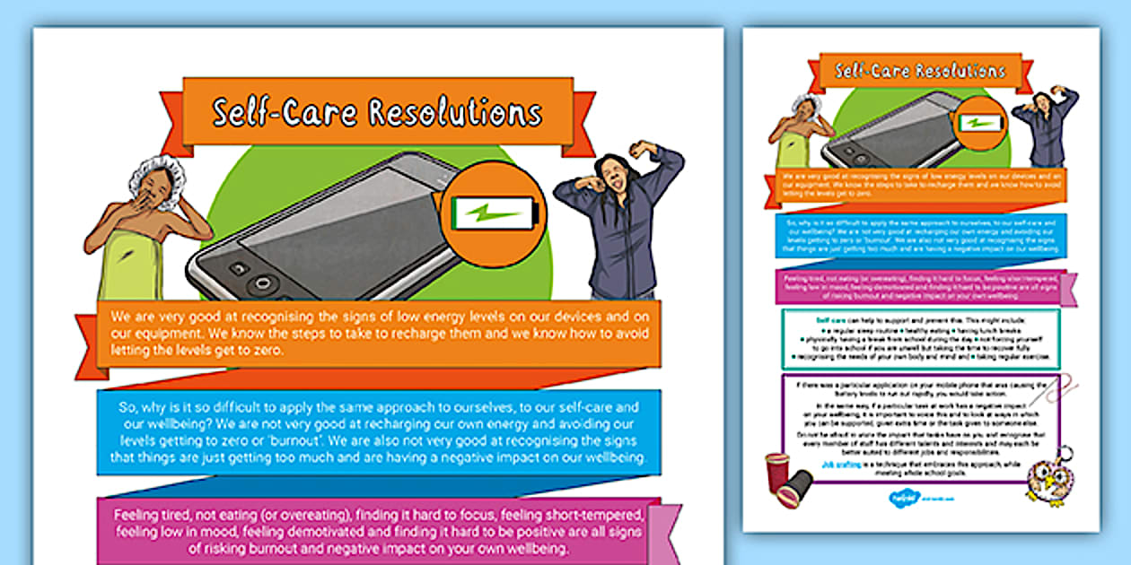 Staff Self-Care Poster - Staff Wellbeing Resources - Twinkl