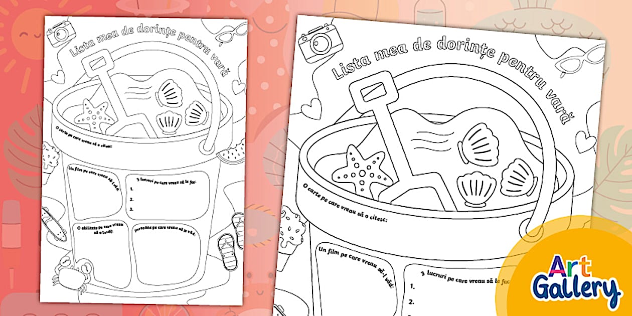 Lista mea de dorințe pentru vară – Fișă de activitate