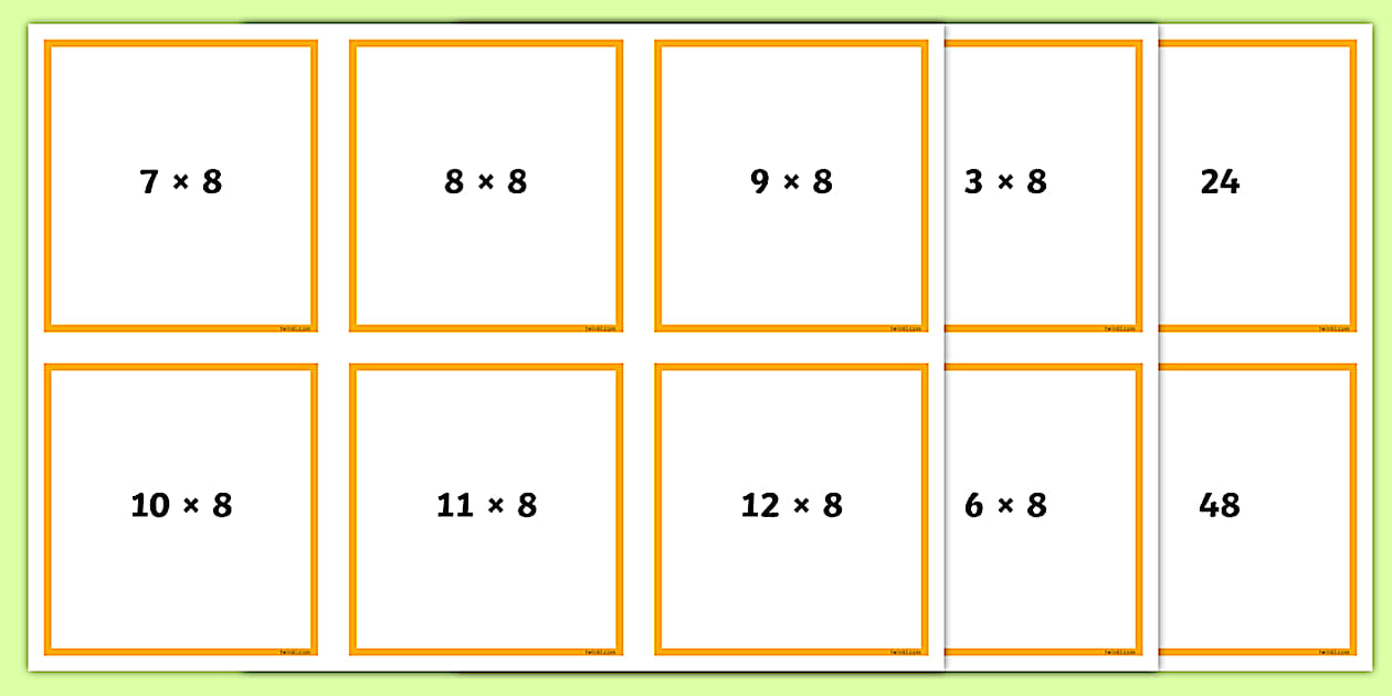 Multiples of 8 Matching Cards (Teacher-Made) - Twinkl