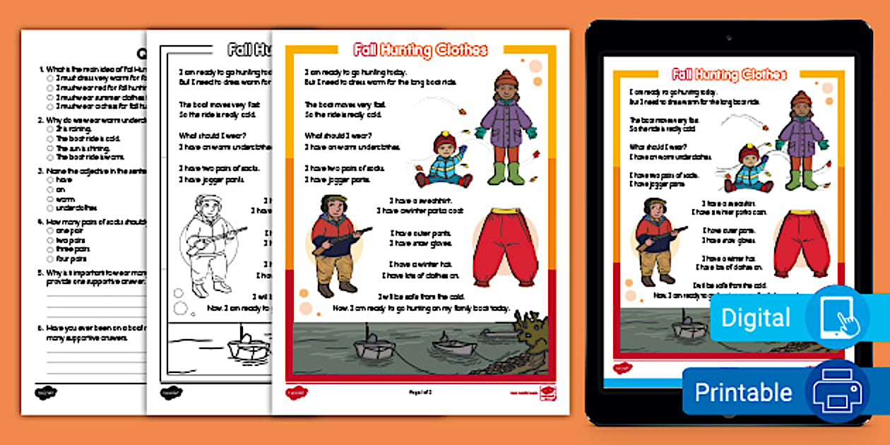 Fall Hunting Clothes activity | ELA Resource | Twinkl USA