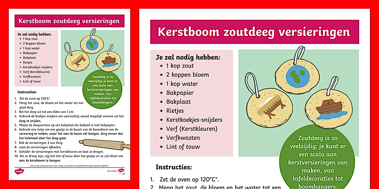 Twinkl zoutdeeg recept - Ideeën voor Kerstversiering