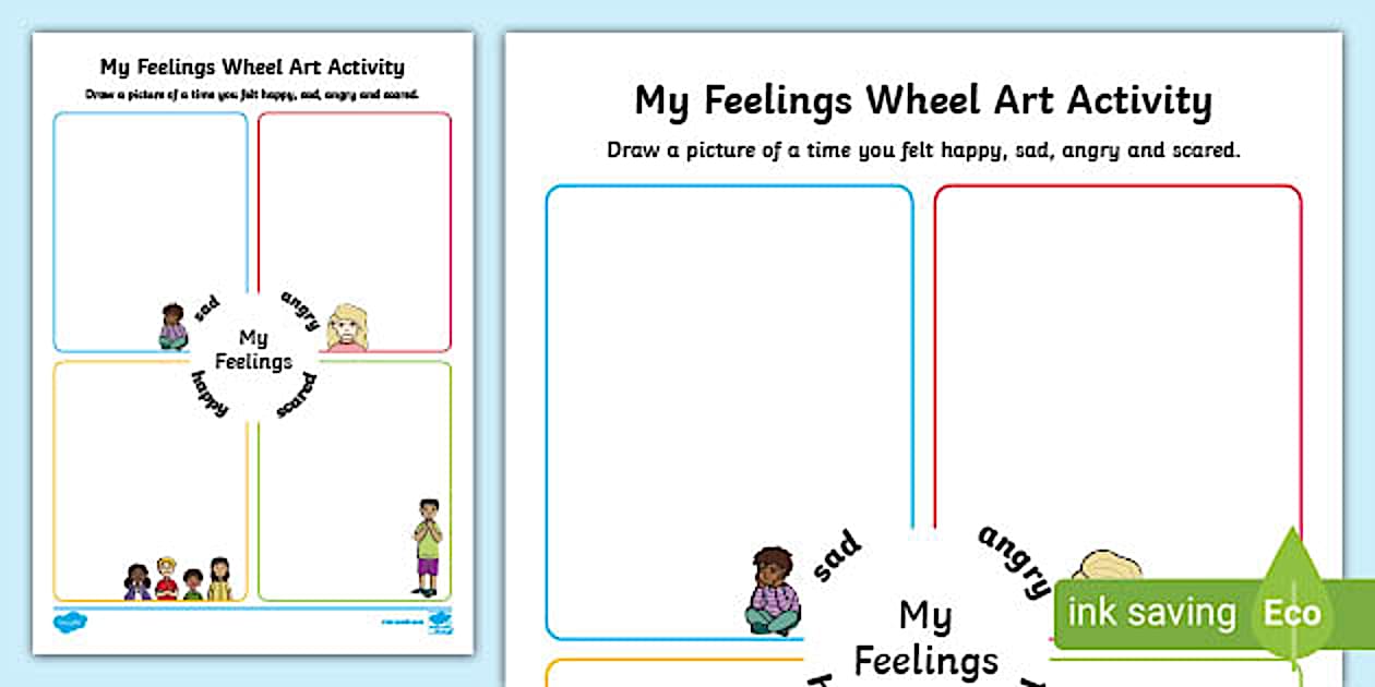 Editable My Feelings Wheel Art Activity (teacher made)
