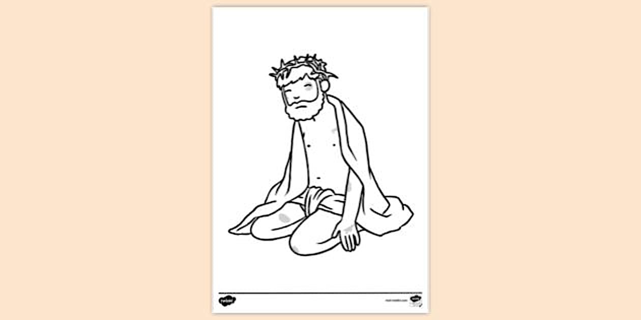 Jesus Beaten Colouring | Colouring Sheets - Twinkl