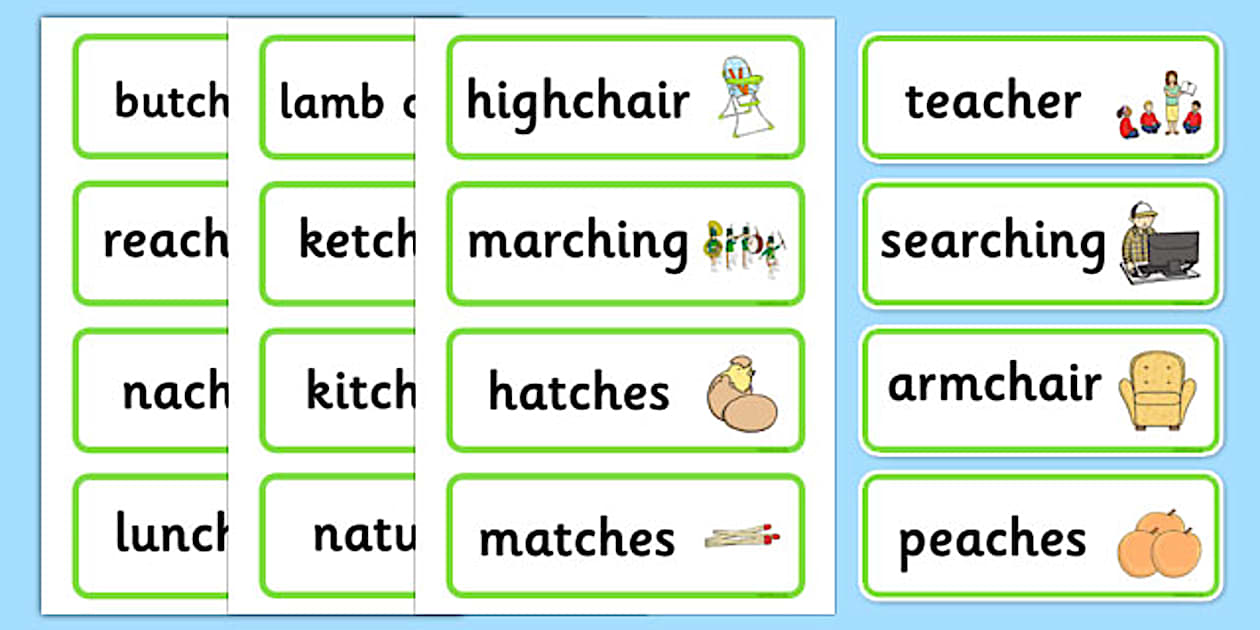 Medial ch Word Cards (Teacher-Made) - Twinkl