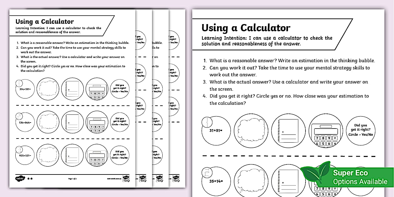 Using a Calculator Worksheets | Primary Teaching Resources
