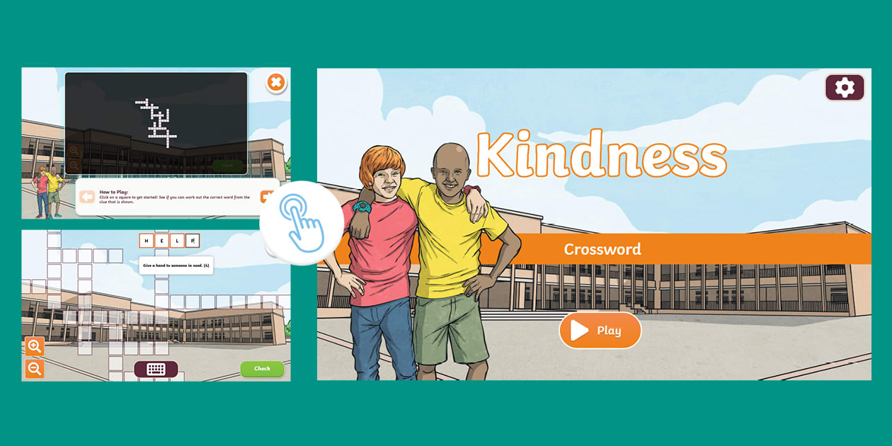 Kindness Interactive Crossword - Twinkl Go (Teacher-Made)