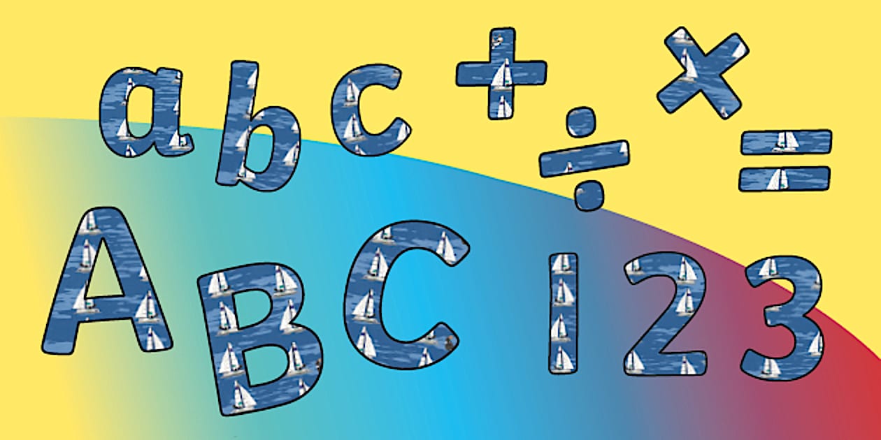 Editable Sailing Display Letters and Numbers Pack - Twinkl