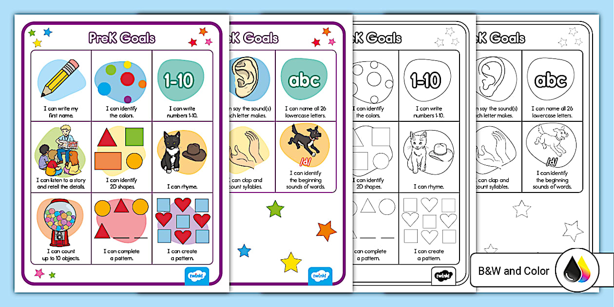 reK Goals Posters | Back to School | PreK | Twinkl