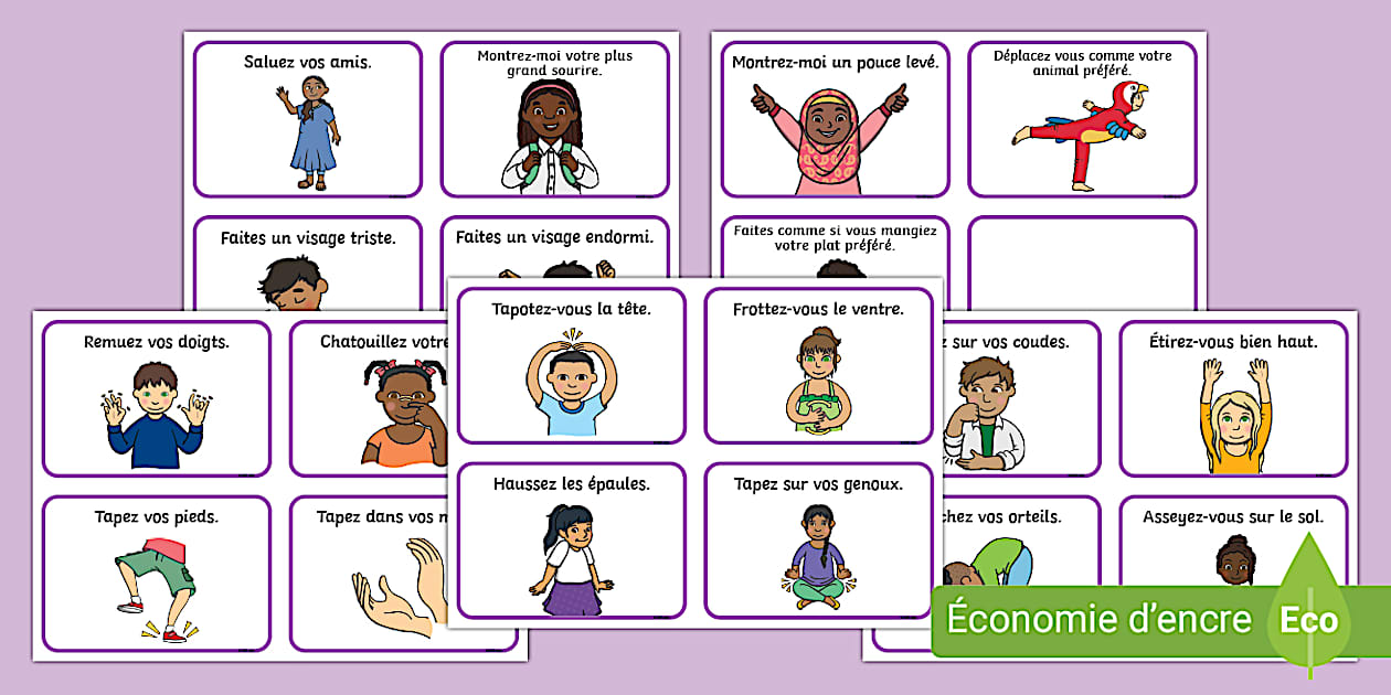 À propos de moi: Cartes d’action (teacher made) - Twinkl