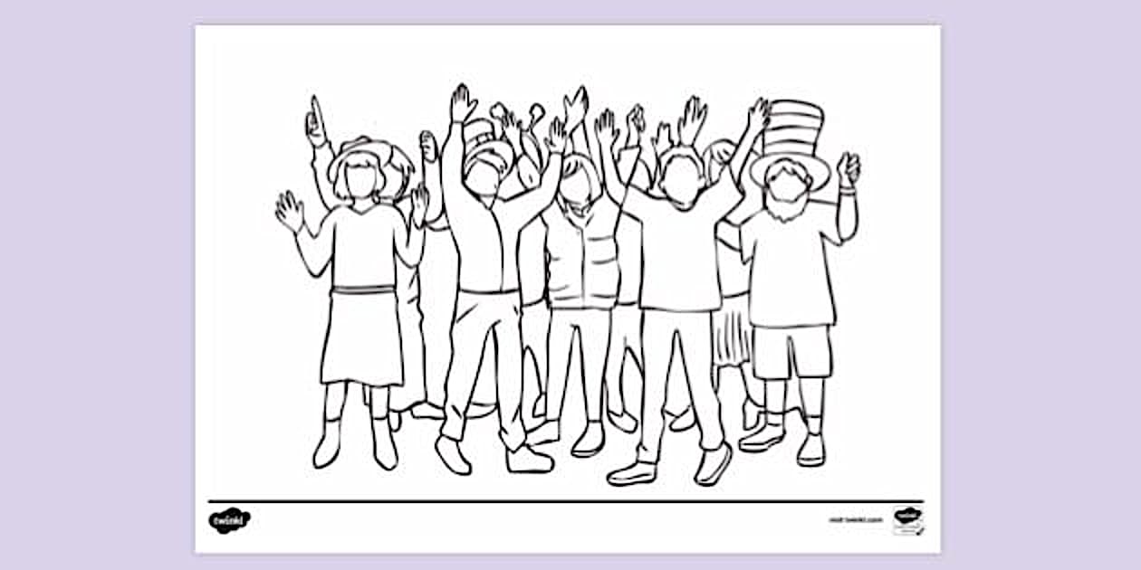Crowd of People Colouring Sheet | Colouring Sheets